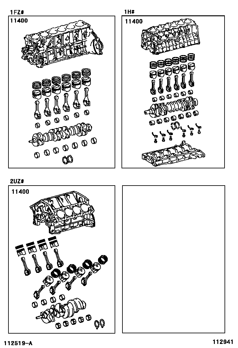 Short block assembly for Toyota Land Cruiser HDJ100R - Genuine parts ...