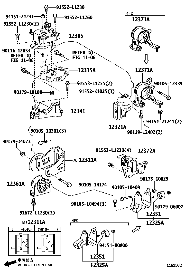 Mounting for Toyota Alphard ANH20R - Auto parts - Amayama