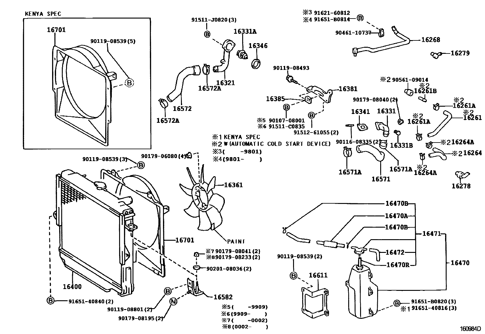 Radiator & water outlet for Toyota Land Cruiser HZJ70R - Auto parts ...