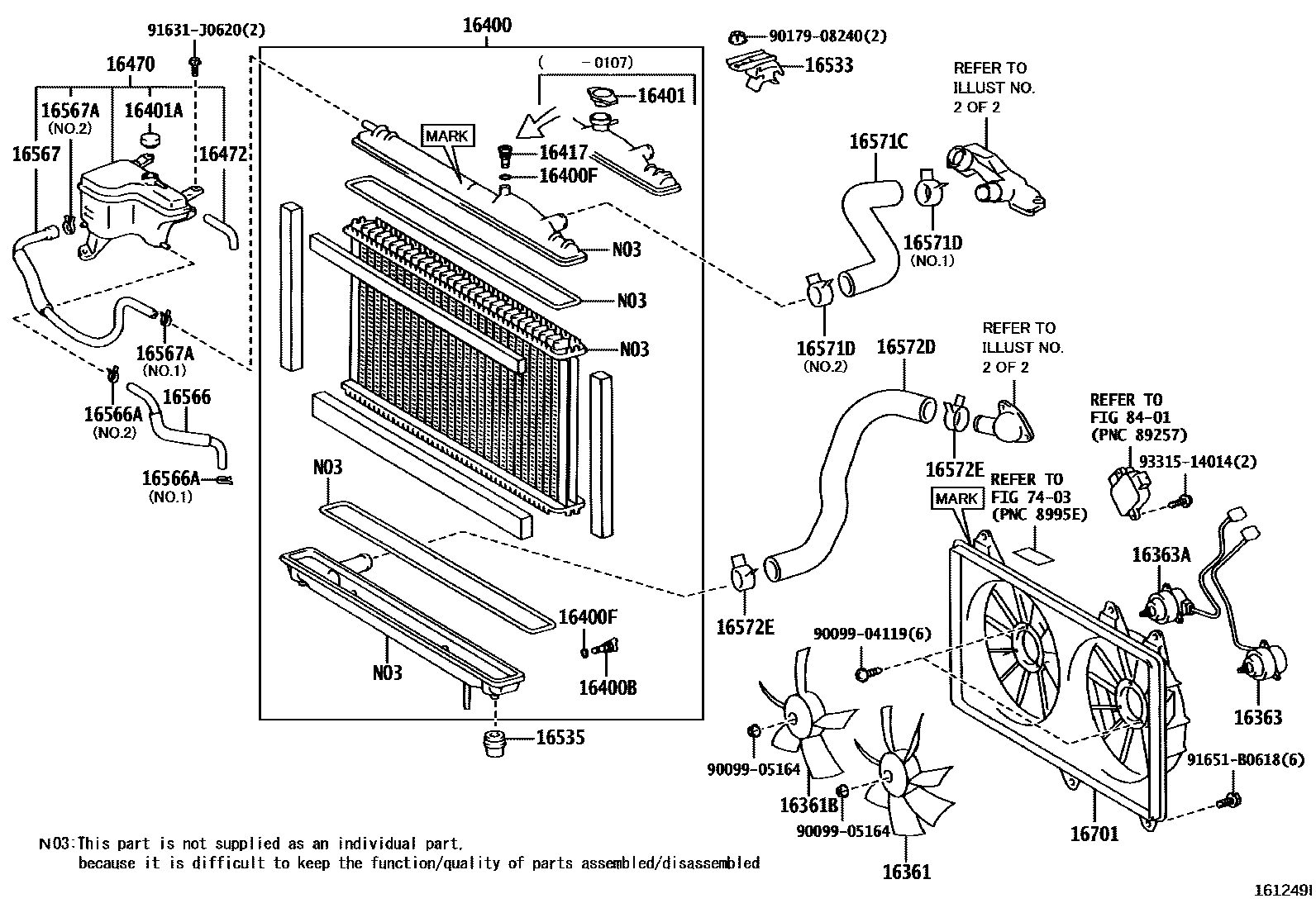 Radiator & water outlet for Lexus LS430 UCF30L - Genuine parts - Amayama