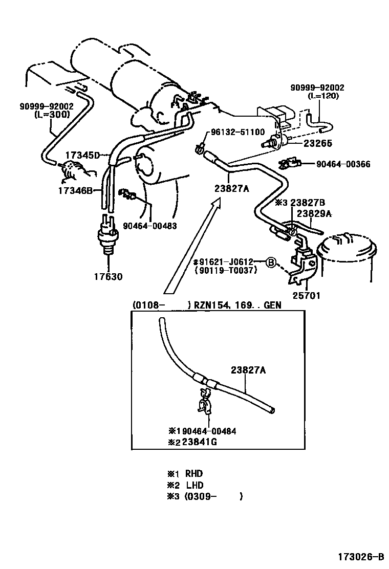 Vacuum piping for Toyota Hilux RZN169R - Genuine parts - Amayama