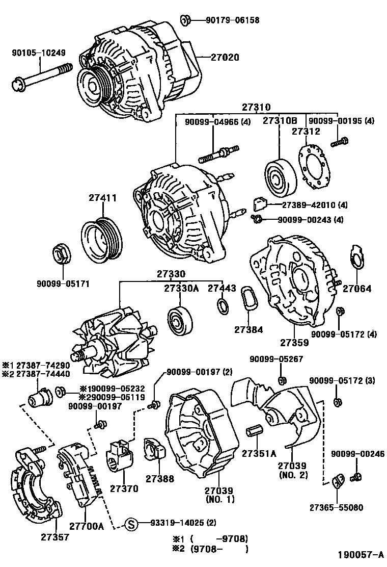 Alternator for Toyota Celica ST204R - Genuine parts - Amayama