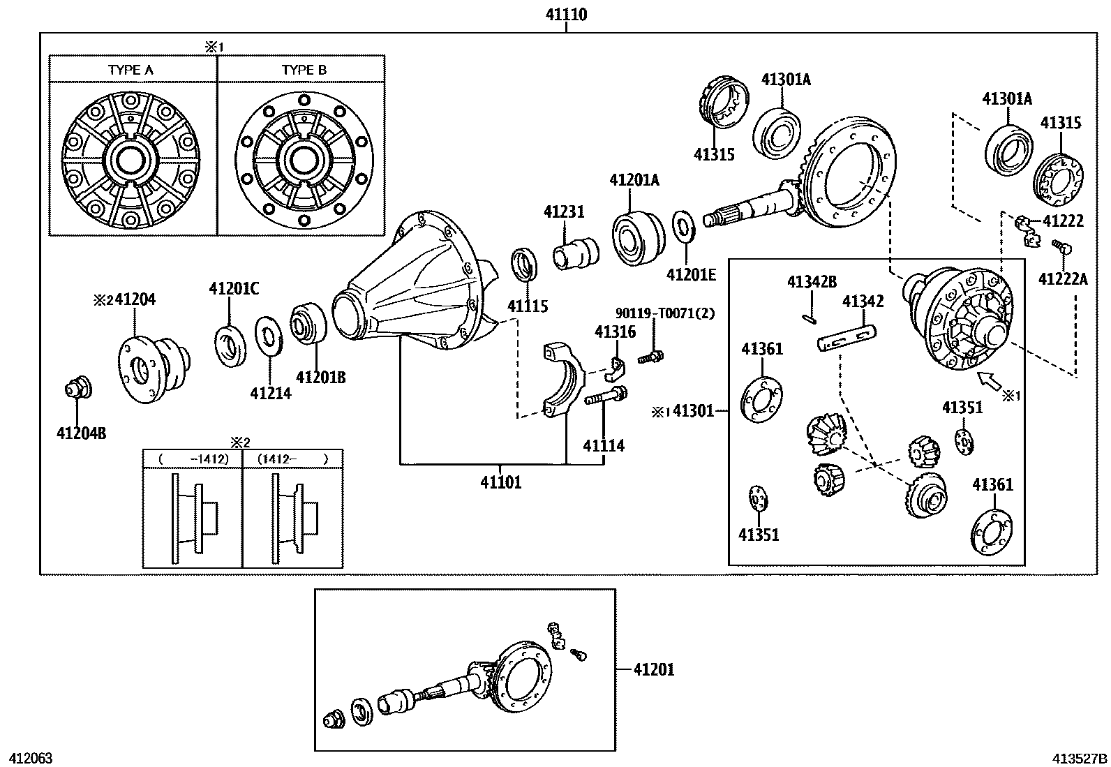 Rear axle housing & differential for Toyota Hilux KUN25R - Auto parts ...