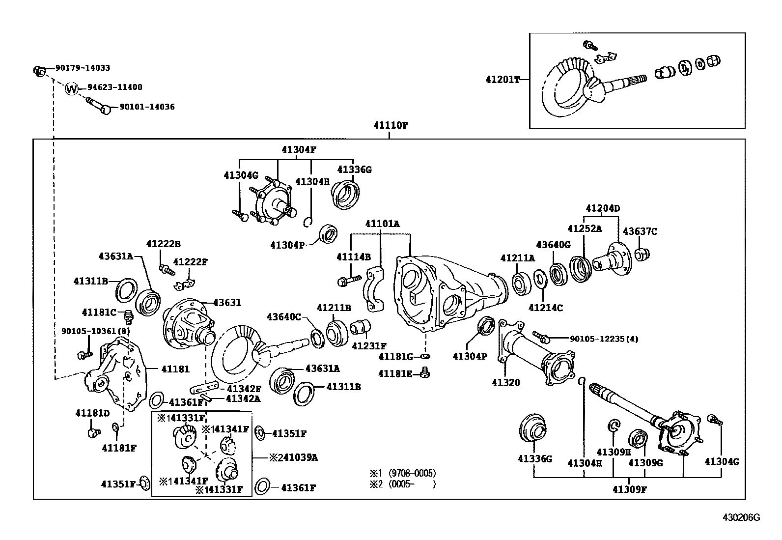 Front axle housing & differential for Toyota Hilux LN166R - Auto parts ...