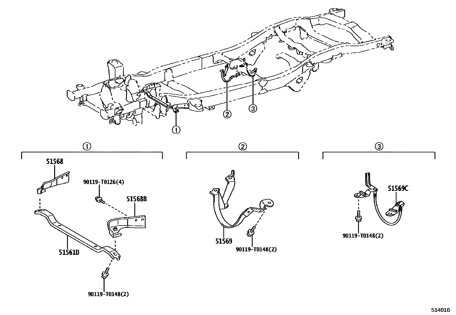 Frame for Toyota Hilux GUN126R - Genuine parts - Amayama