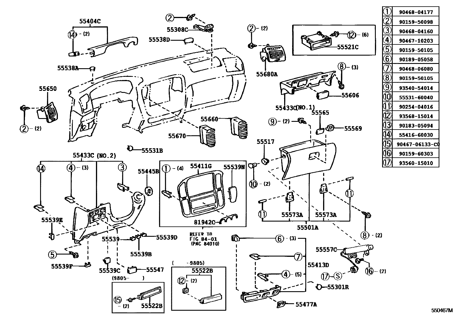 Instrument panel & glove compartment for Toyota Land Cruiser HDJ100L ...