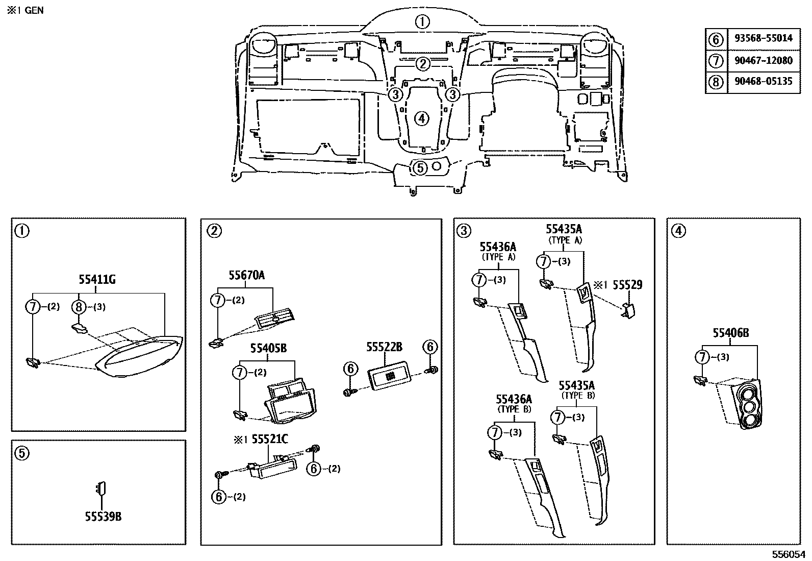 Instrument panel & glove compartment for Toyota Yaris NCP90R - Auto ...