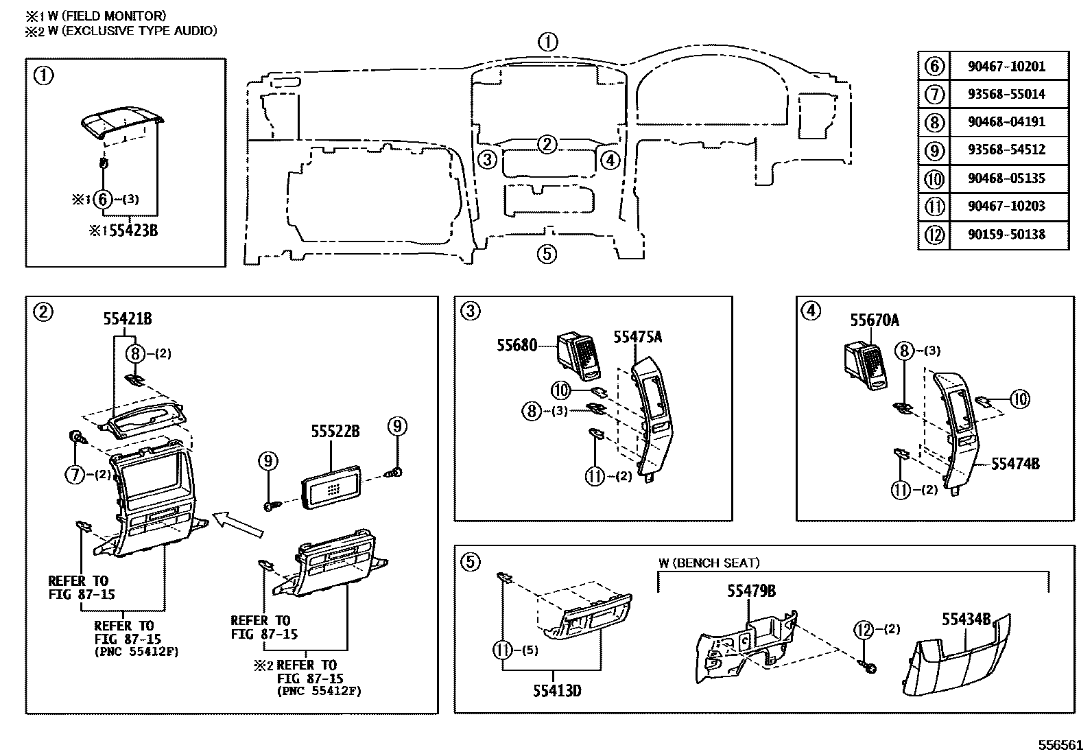 Instrument panel & glove compartment for Toyota Land Cruiser Prado ...