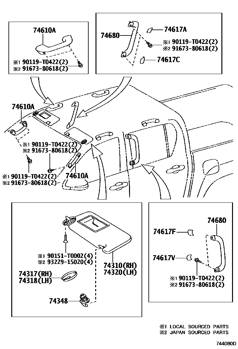 Armrest & visor for Toyota Hilux GUN126R - Auto parts - Amayama