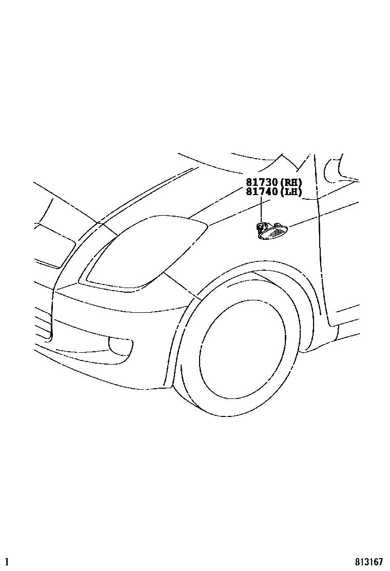 Side turn signal lamp & outer mirror lamp for Toyota Yaris NCP91L ...