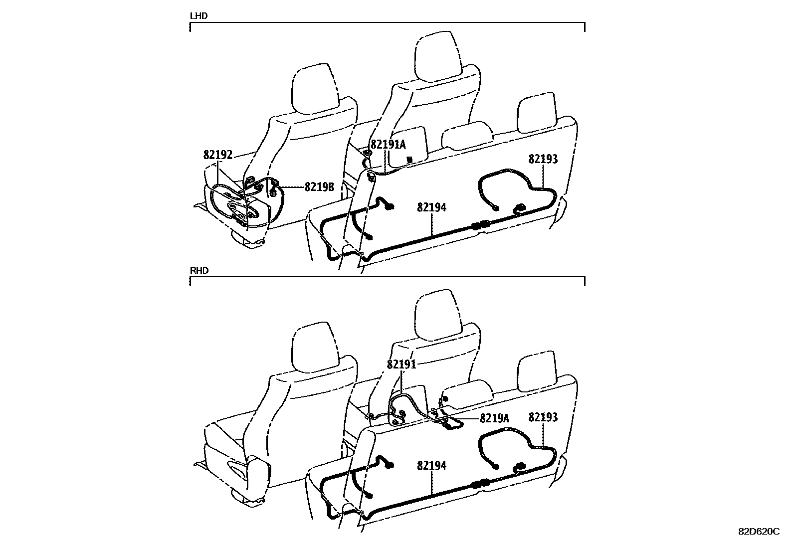 Wiring & clamp for Toyota Hilux GUN126R - Genuine parts - Amayama
