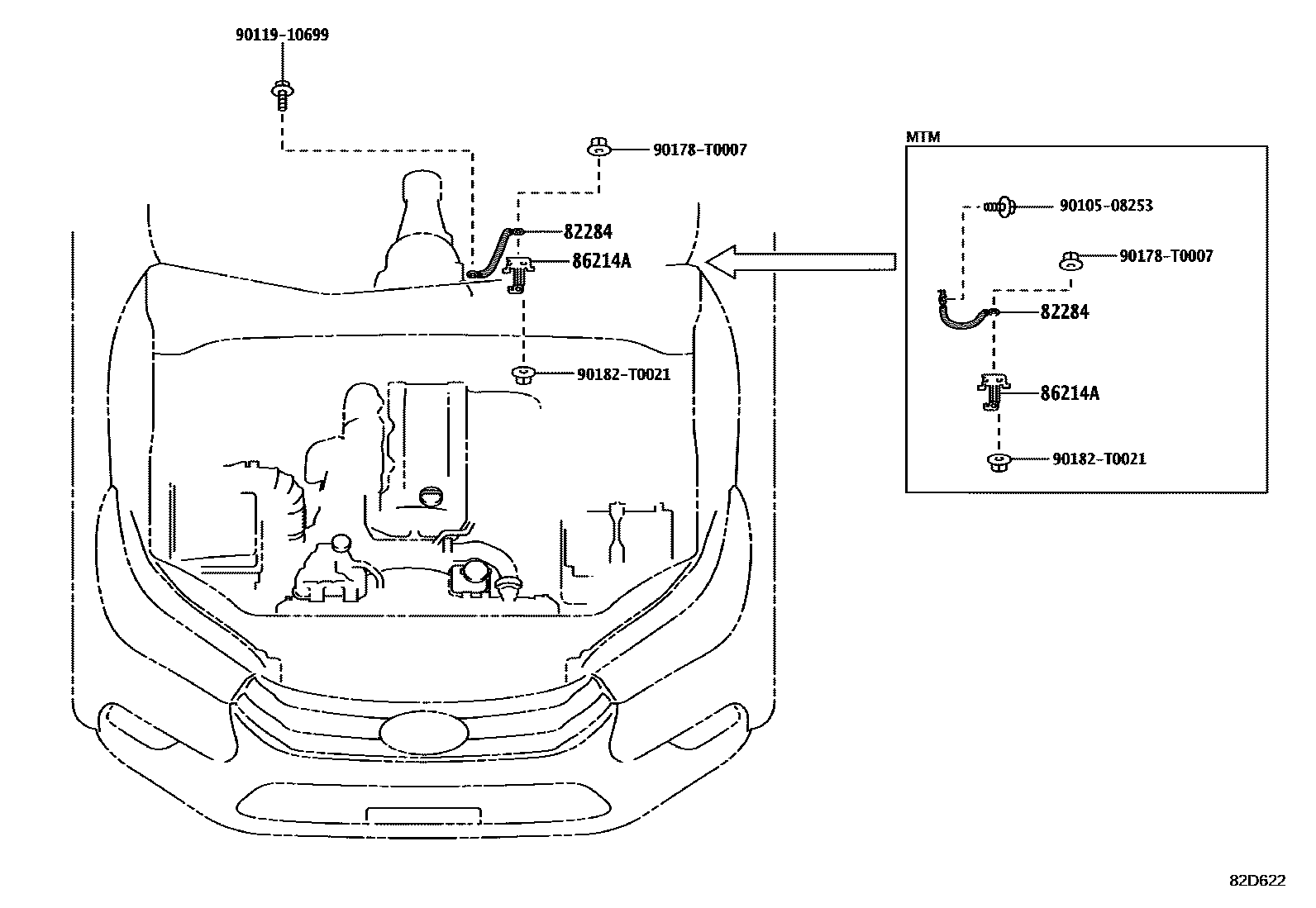 Wiring & clamp for Toyota Hilux GUN126R - Genuine parts - Amayama