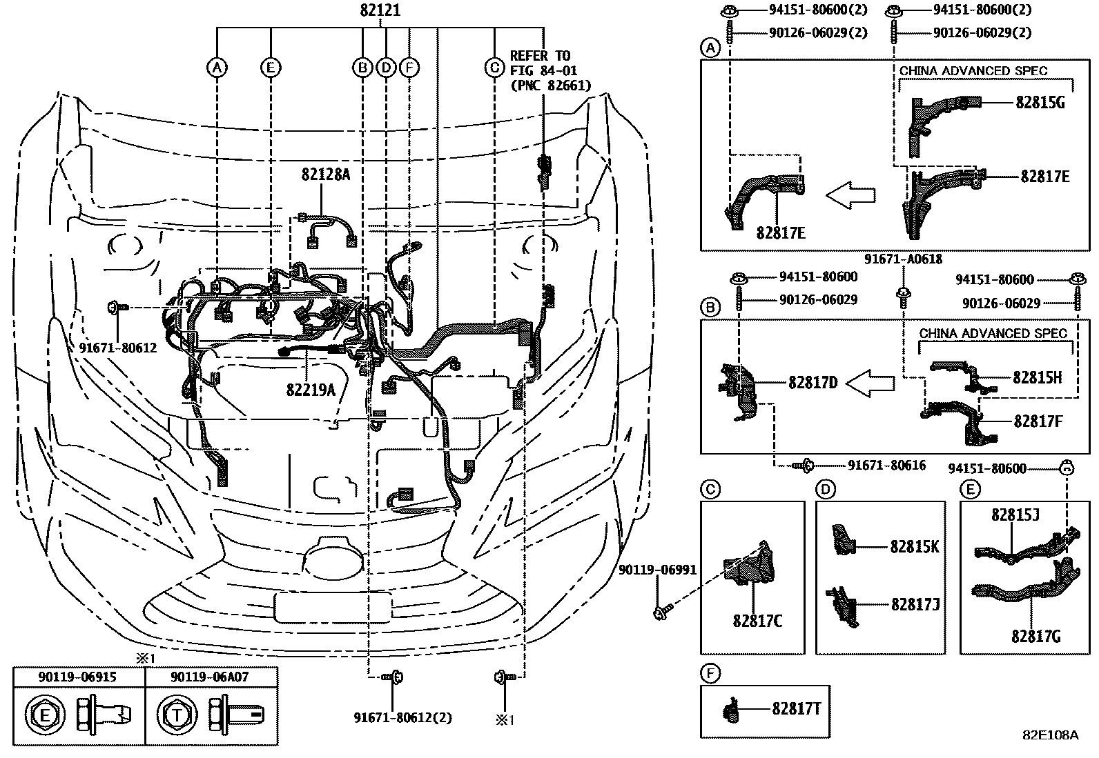 Wiring & clamp for Lexus NX Series AYZ15L - Auto parts - Amayama