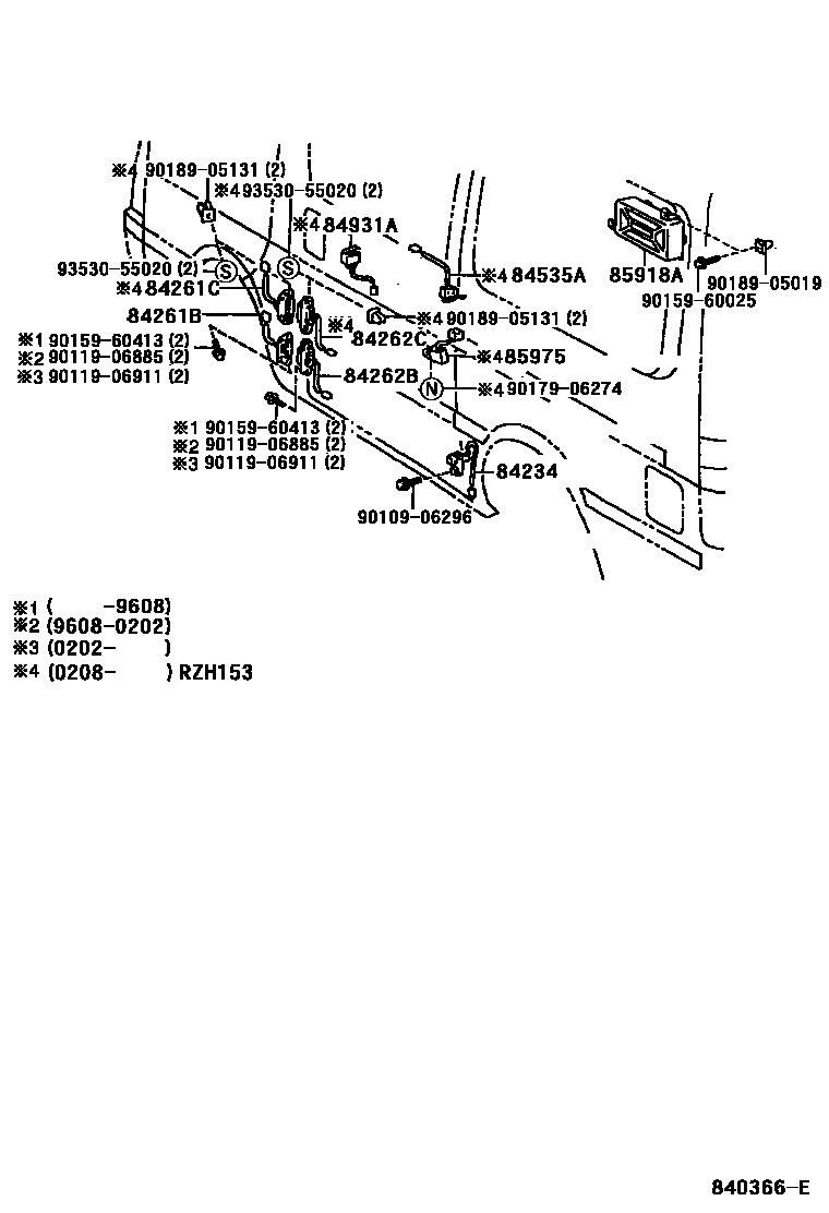 Switch & relay & computer for Toyota Hiace Van RZH113R - Auto parts ...