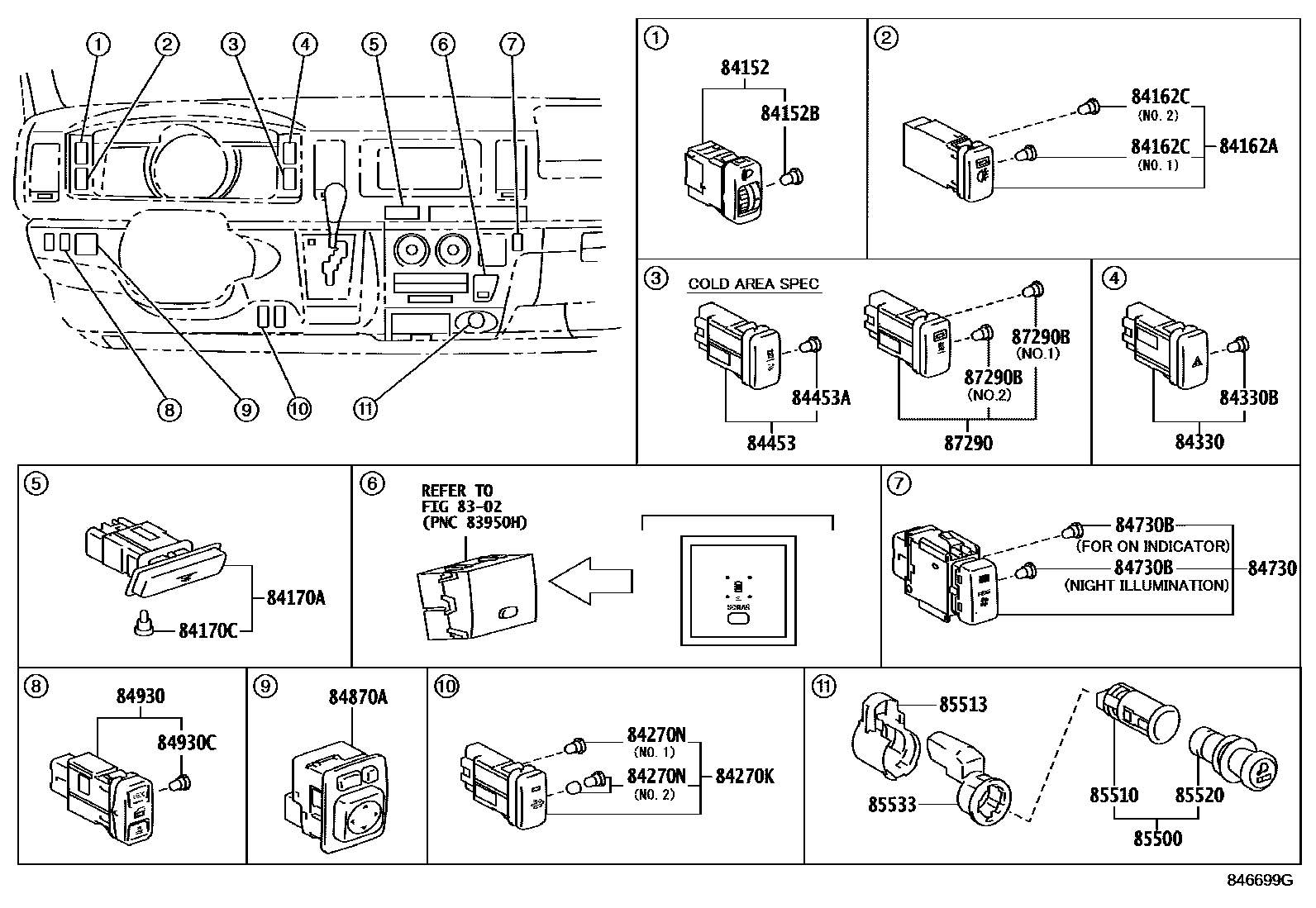Switch & relay & computer for Toyota Hiace TRH201L - Genuine parts ...