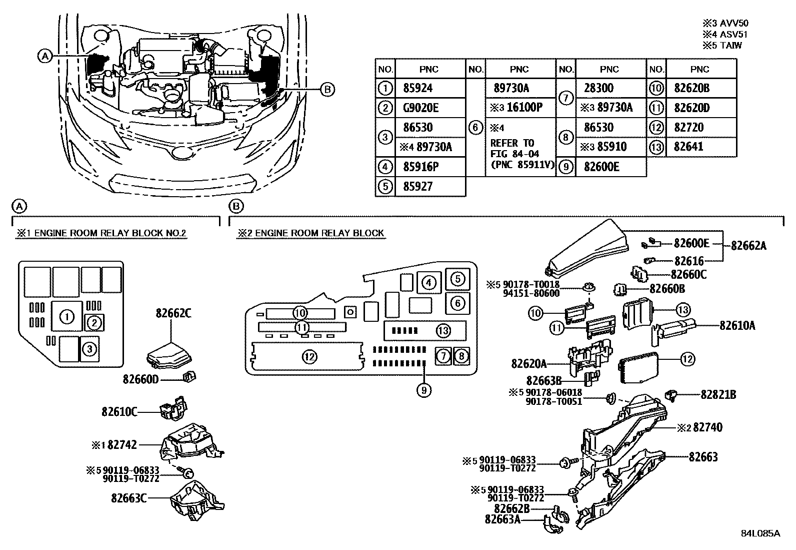 Switch & relay & computer for Toyota Camry ASV51R - Genuine parts - Amayama