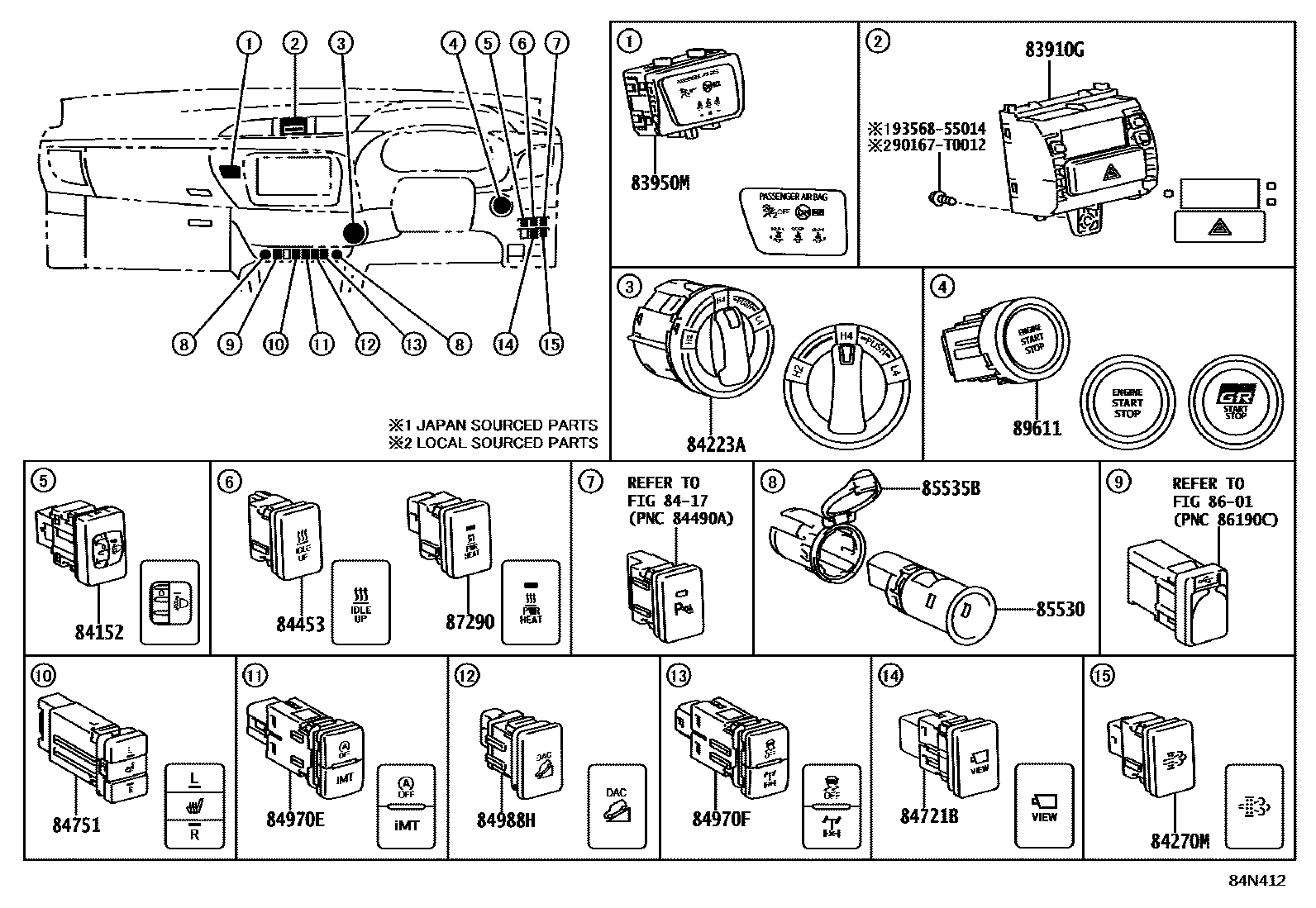 Switch & relay & computer for Toyota Hilux GUN126R - Auto parts - Amayama