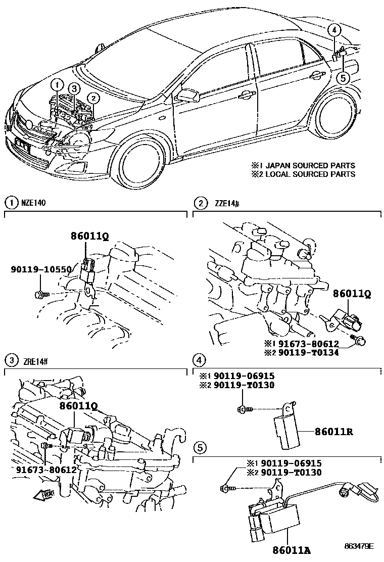 Radio receiver & amplifier & condenser for Toyota Corolla Altis NZE140R ...