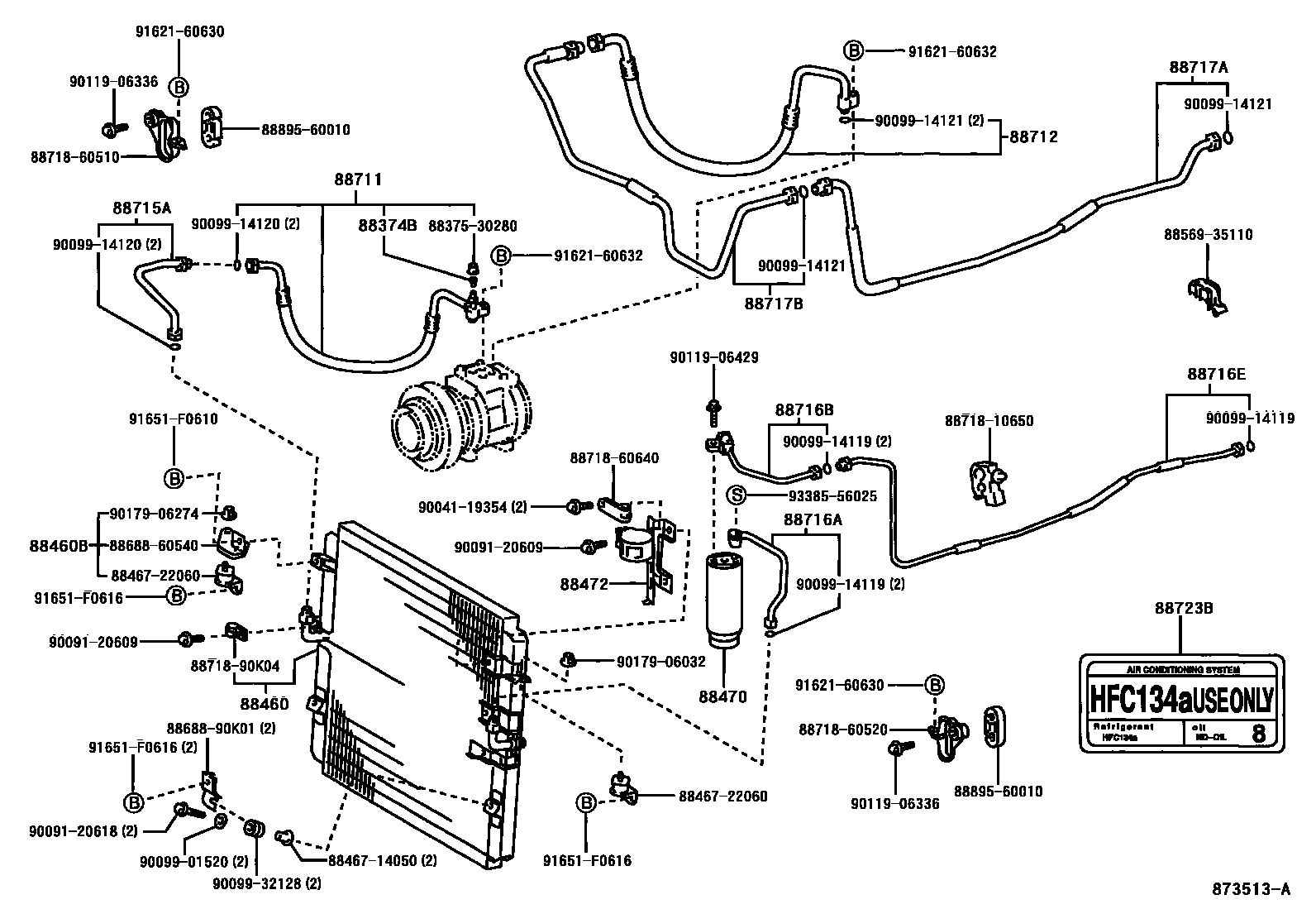 Heating & air conditioning - cooler piping for Toyota Land Cruiser ...