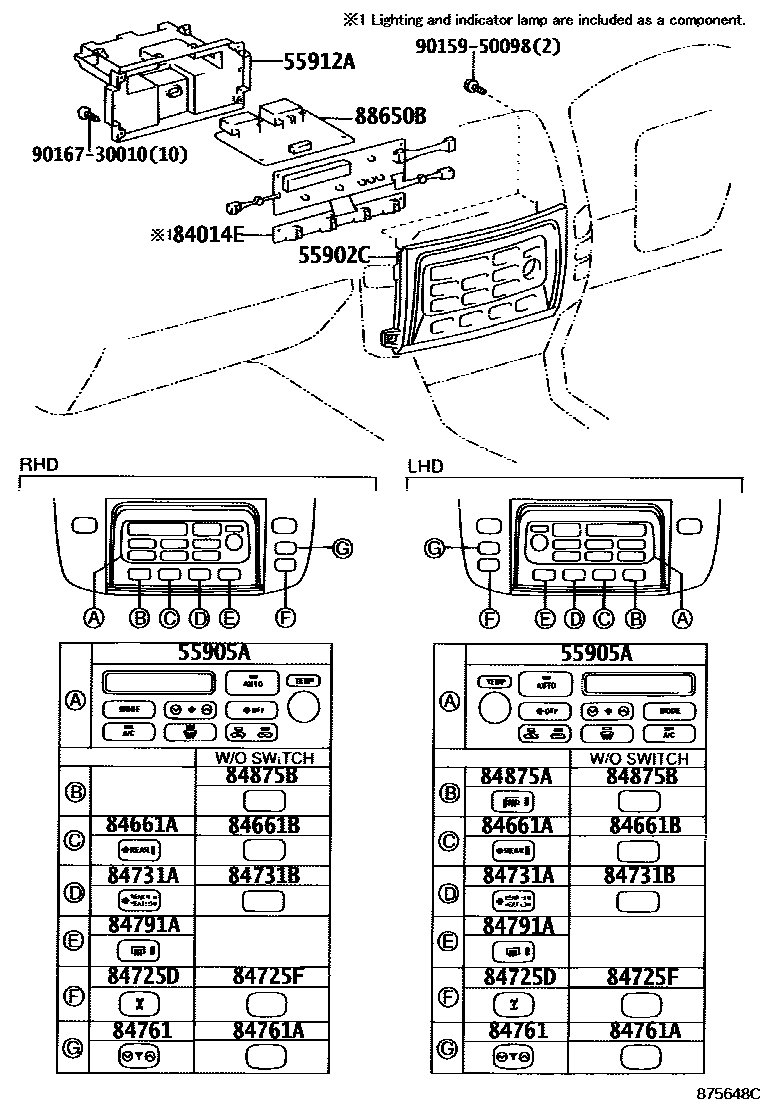 Heating & air conditioning - control & air duct for Toyota Land Cruiser ...