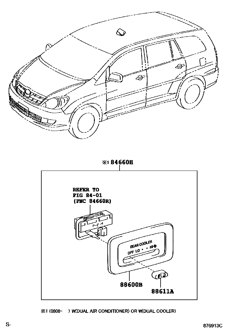 Heating & air conditioning - control & air duct for Toyota Innova ...