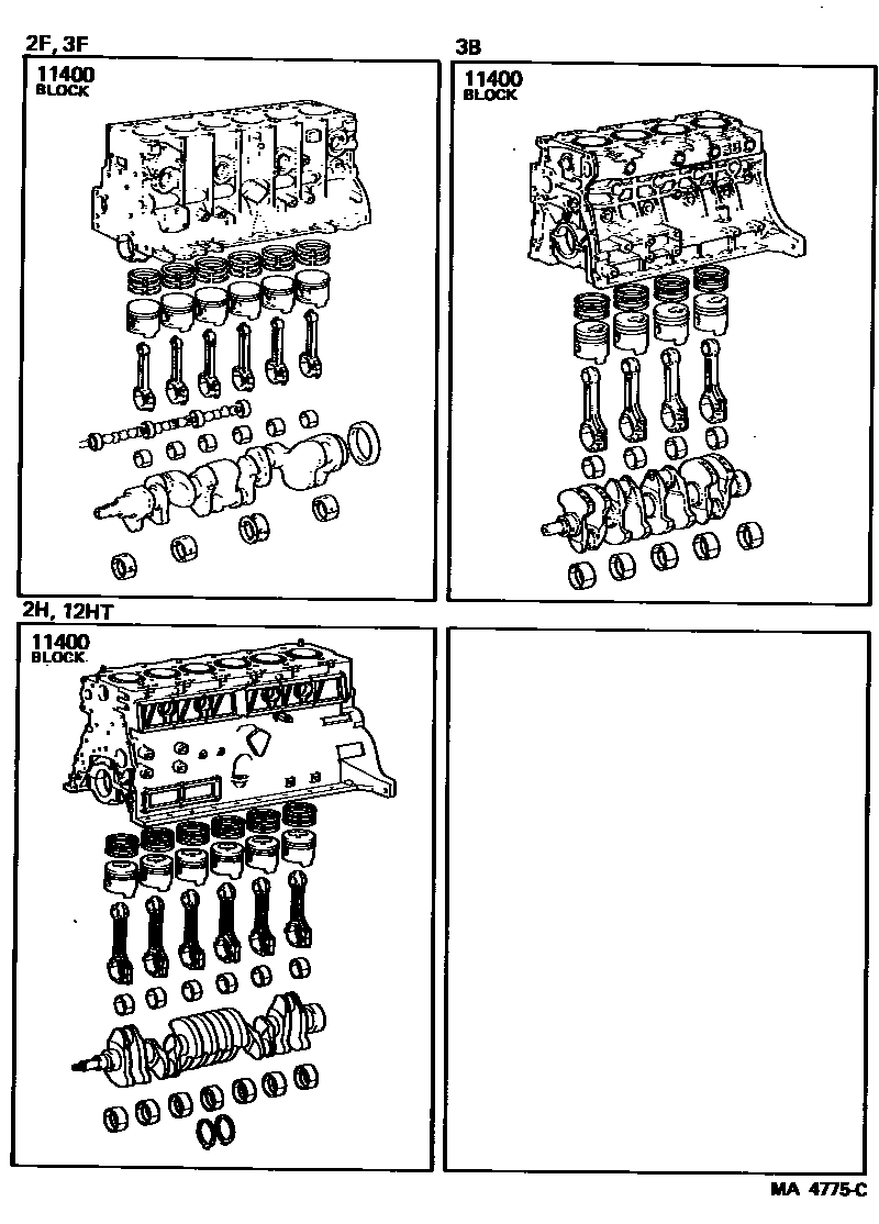 Short block assembly for Toyota Land Cruiser HJ60RG - Auto parts - Amayama