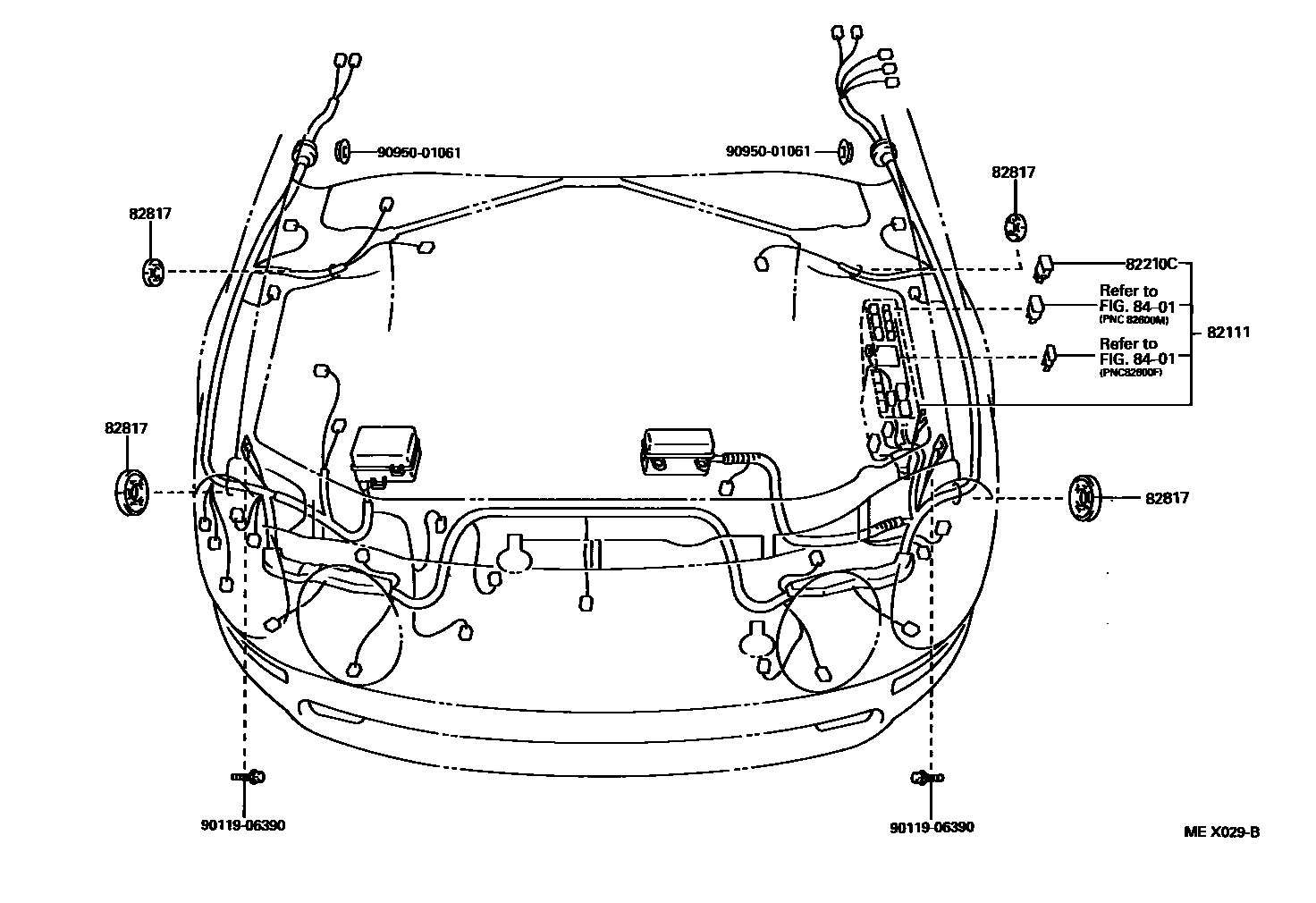 Wiring & clamp for Toyota Celica ST204R - Genuine parts - Amayama