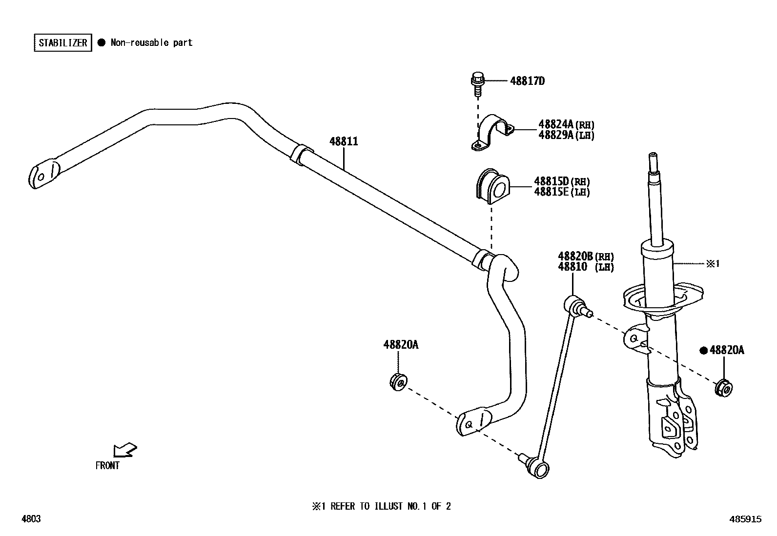 Front spring & shock absorber for Toyota Veloz W100LE - Genuine parts ...