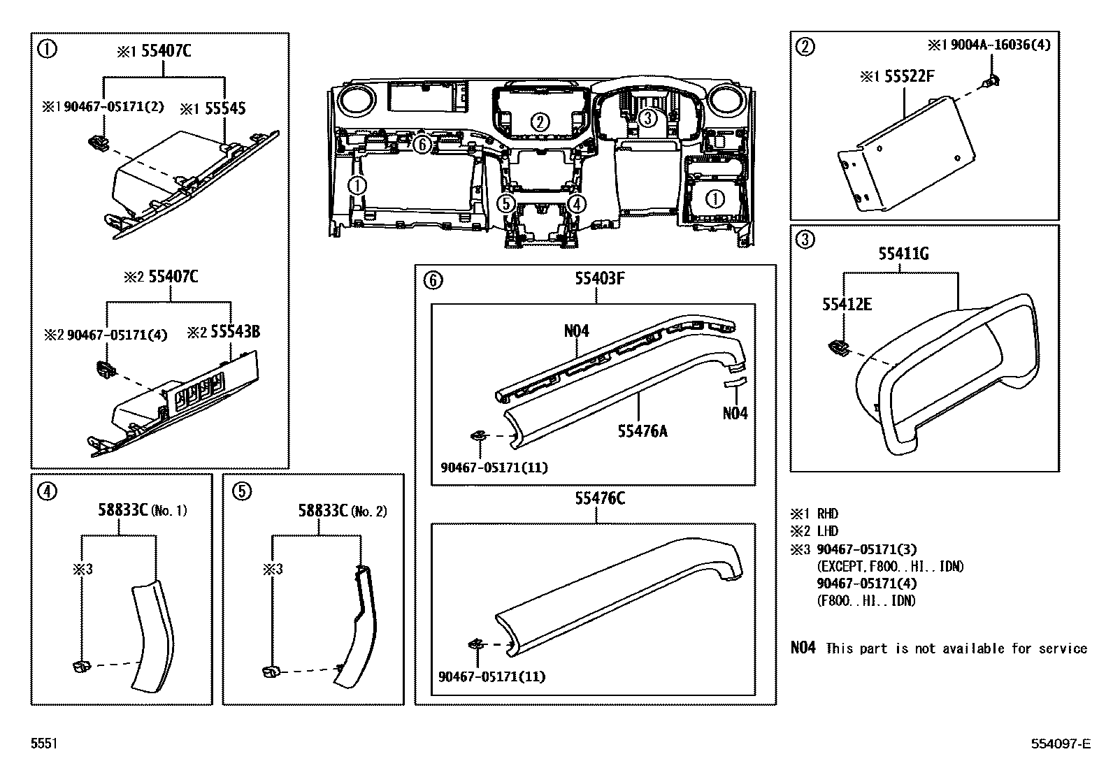 Instrument panel & glove compartment for Toyota Rush F800RE - Auto ...