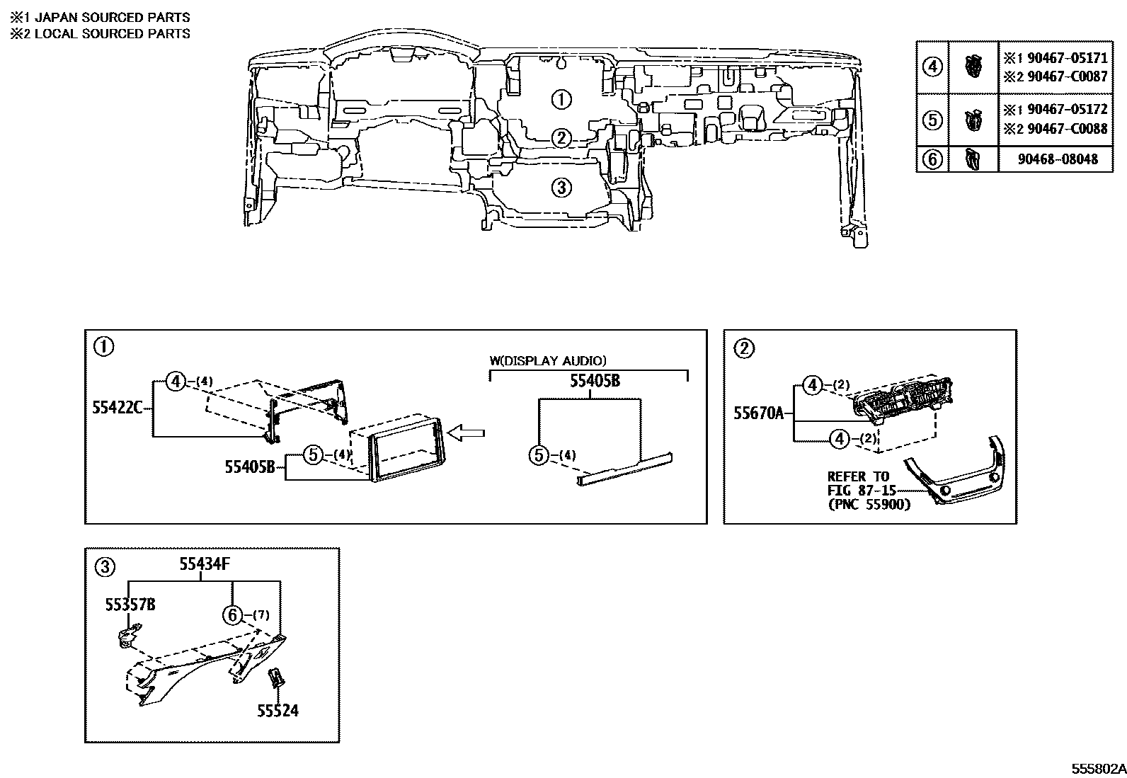 Instrument panel & glove compartment for Toyota Allion MZEA12L-GEXEBC ...