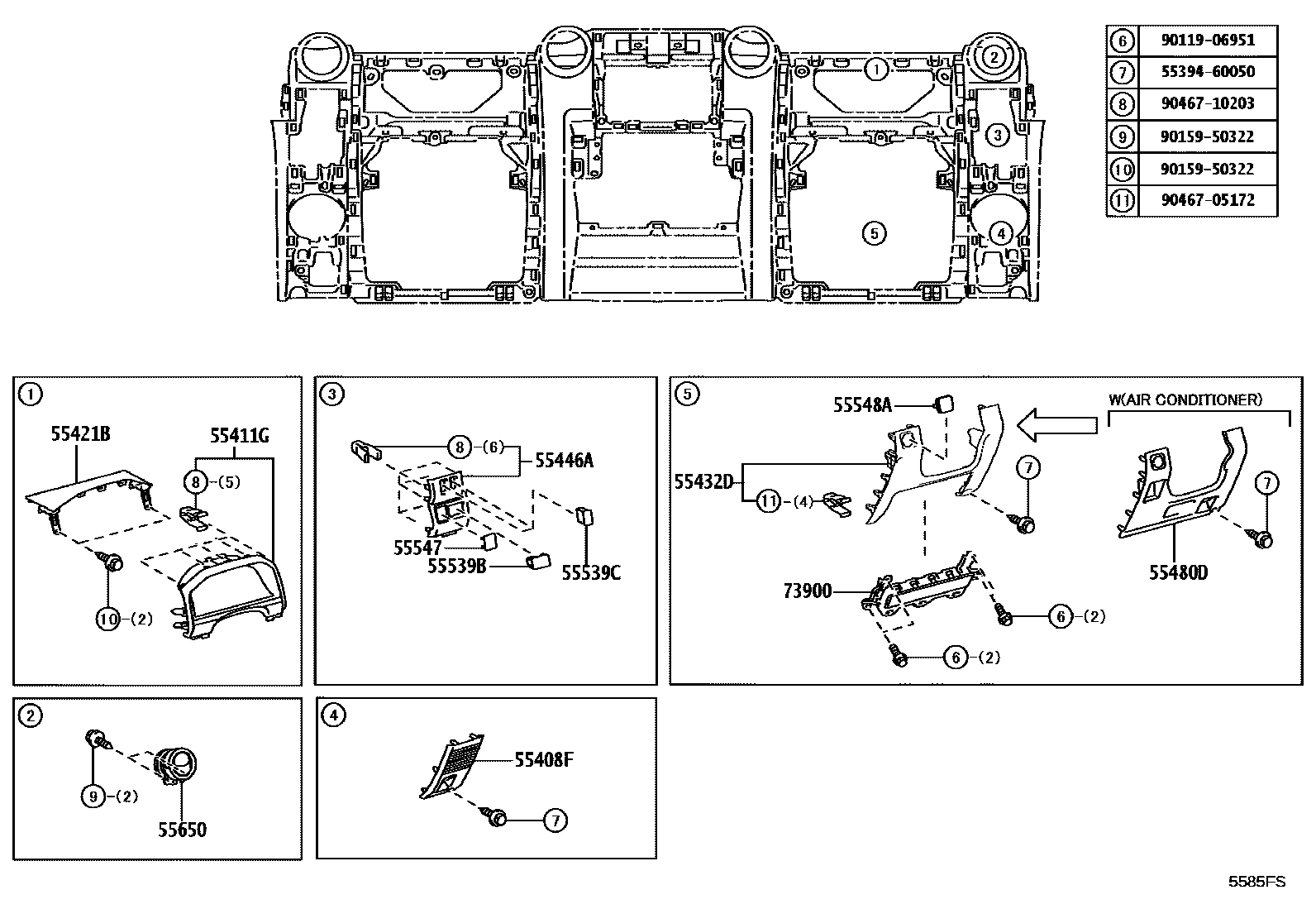 Instrument panel & glove compartment for Toyota Land Cruiser VDJL79R ...