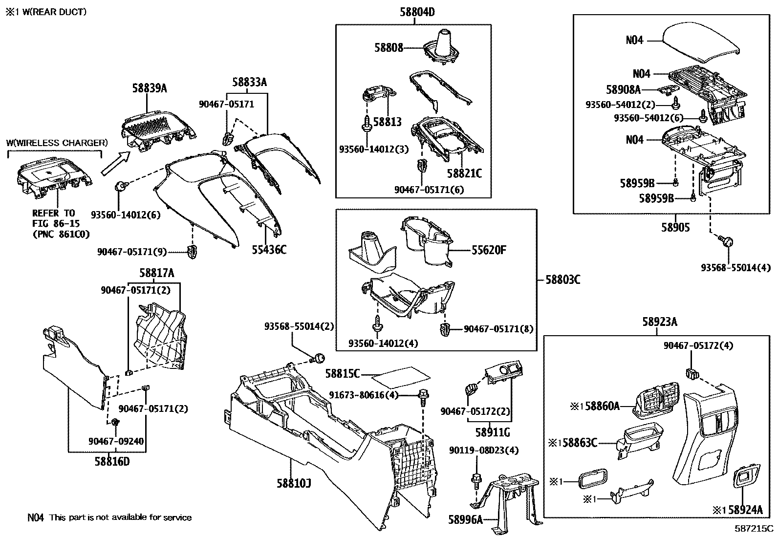 Console box & bracket for Toyota Corolla MZEA12L-GEFNB, 01.2022 - 09. ...