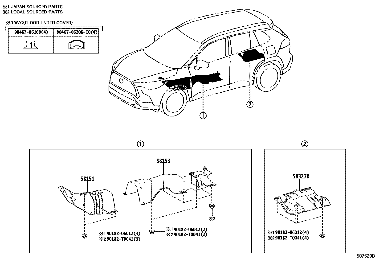 Floor insulator for Toyota Corolla Cross ZVG10R - Genuine parts - Amayama
