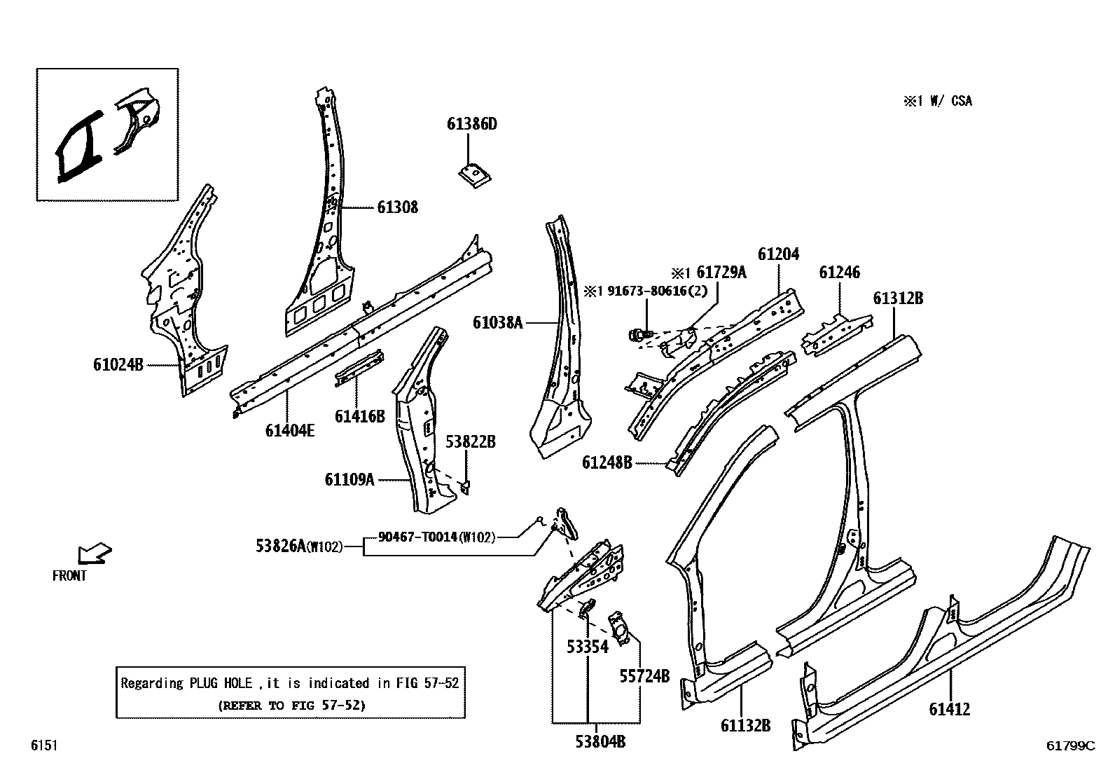 Side member for Toyota Avanza W100RE-LBDFJ, 11.2021 - ... - Toyota ...