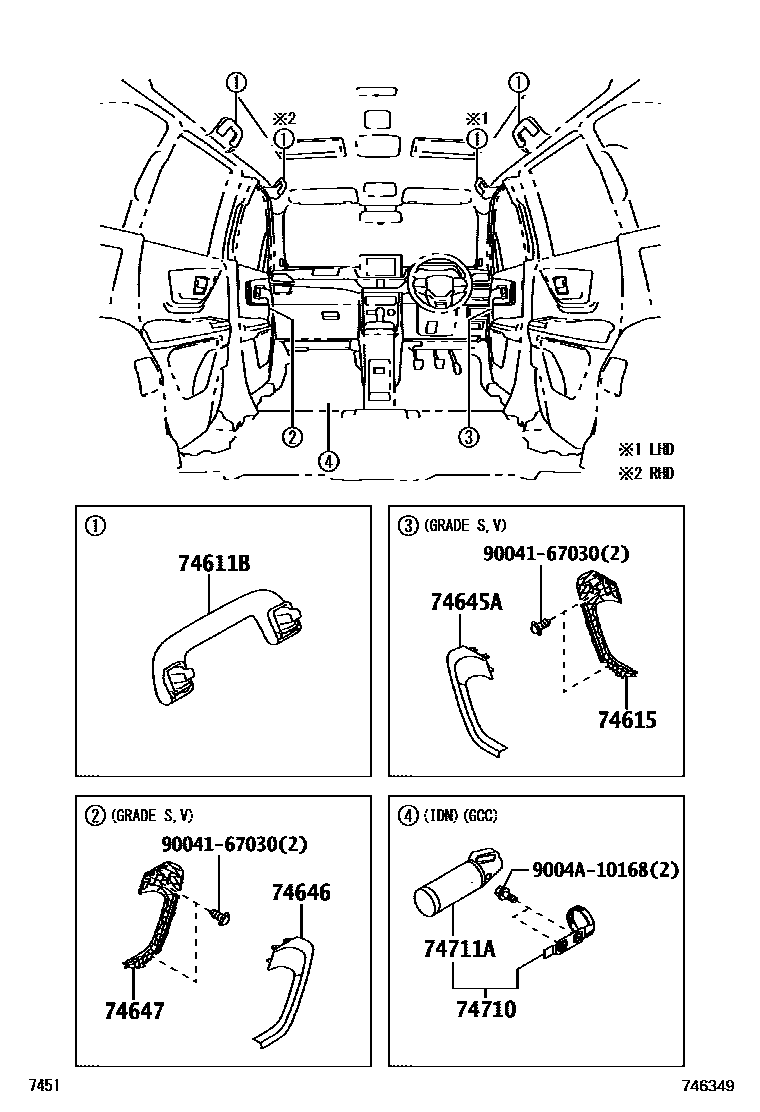 Armrest & visor for Toyota Veloz W101RE - Genuine parts - Amayama