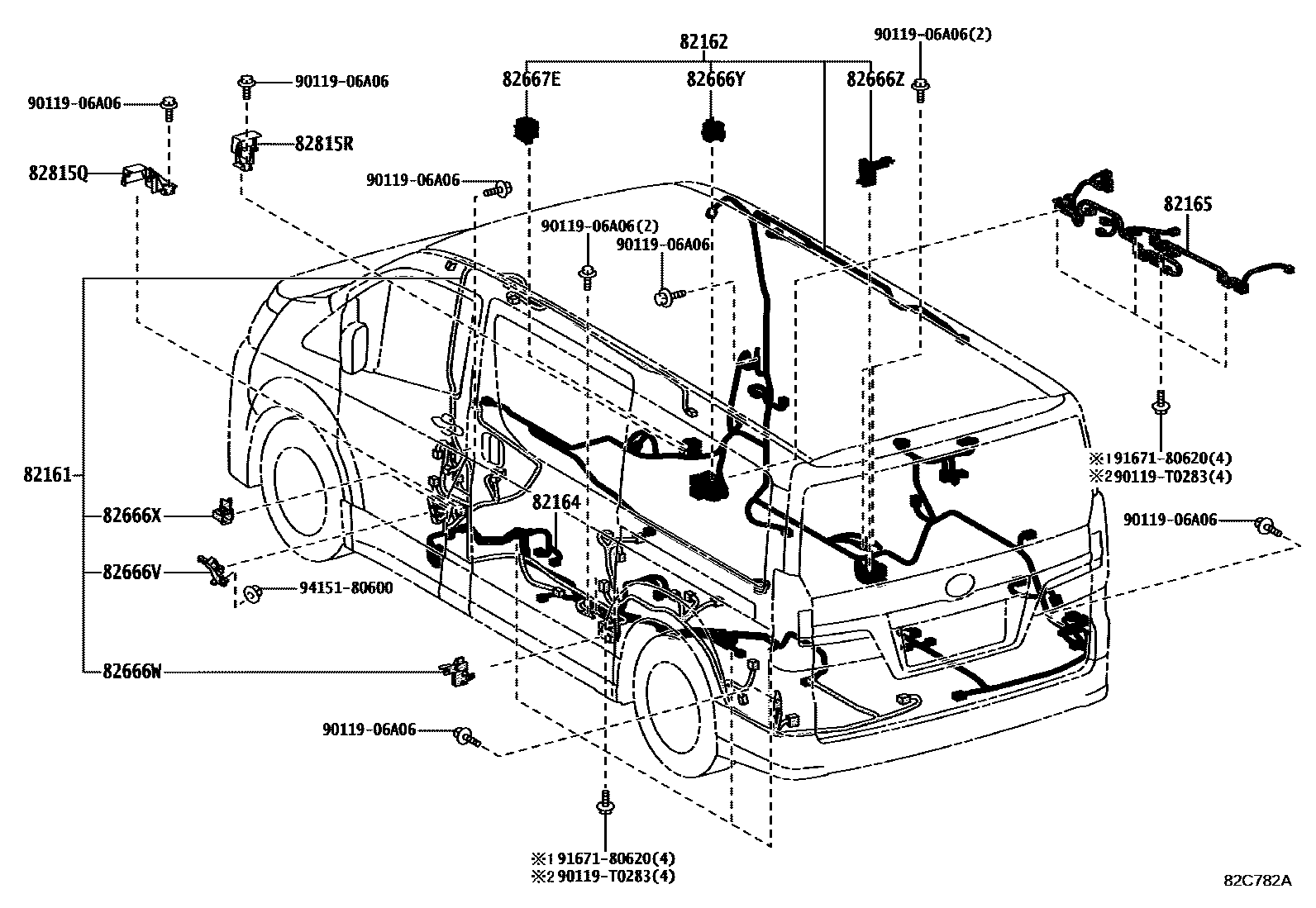 Wiring & clamp for Toyota Majesty GDH304R-RDTHYT, 07.2019 ...
