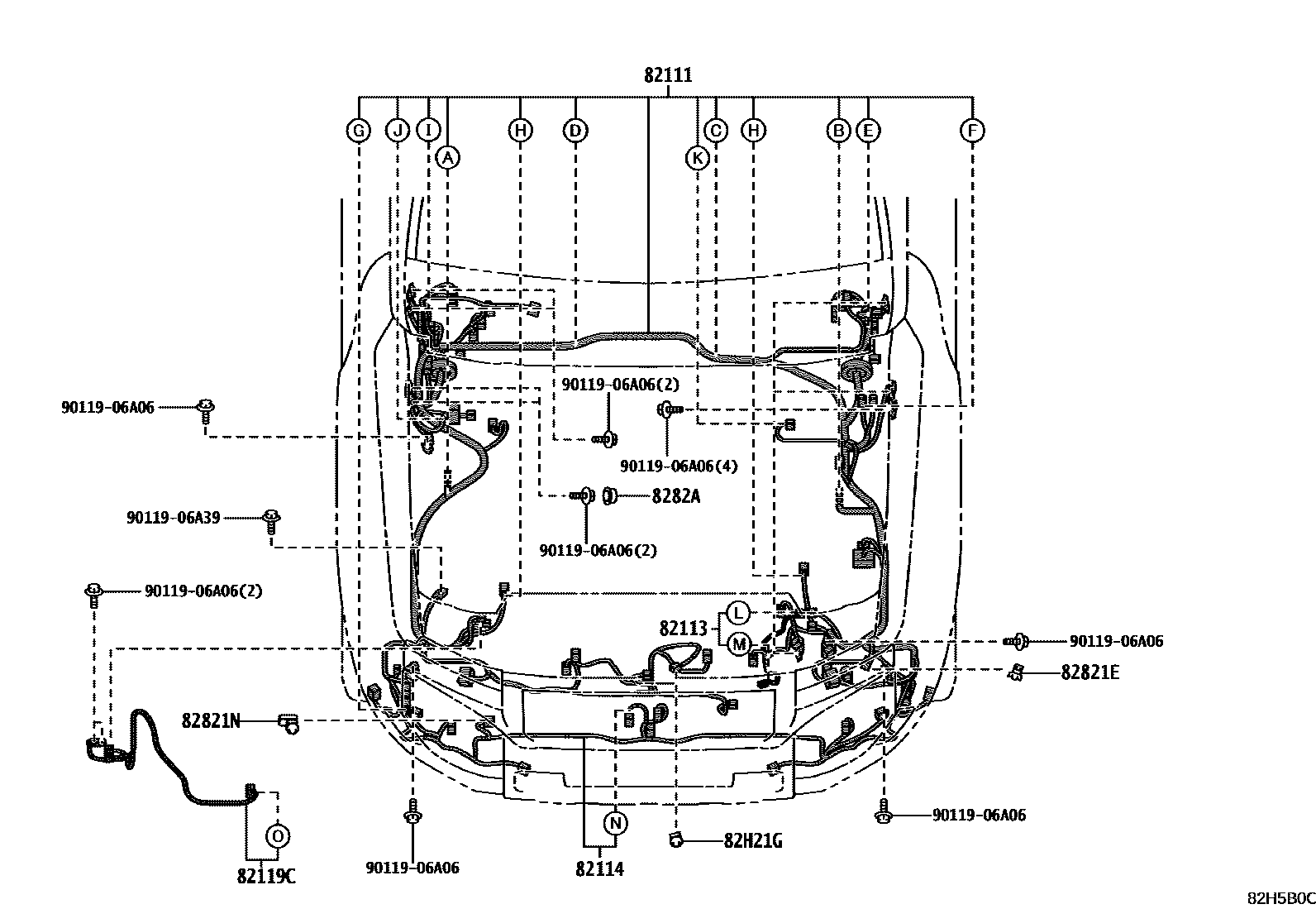 Wiring & clamp for Toyota Land Cruiser Prado GDJ251R - Auto parts - Amayama