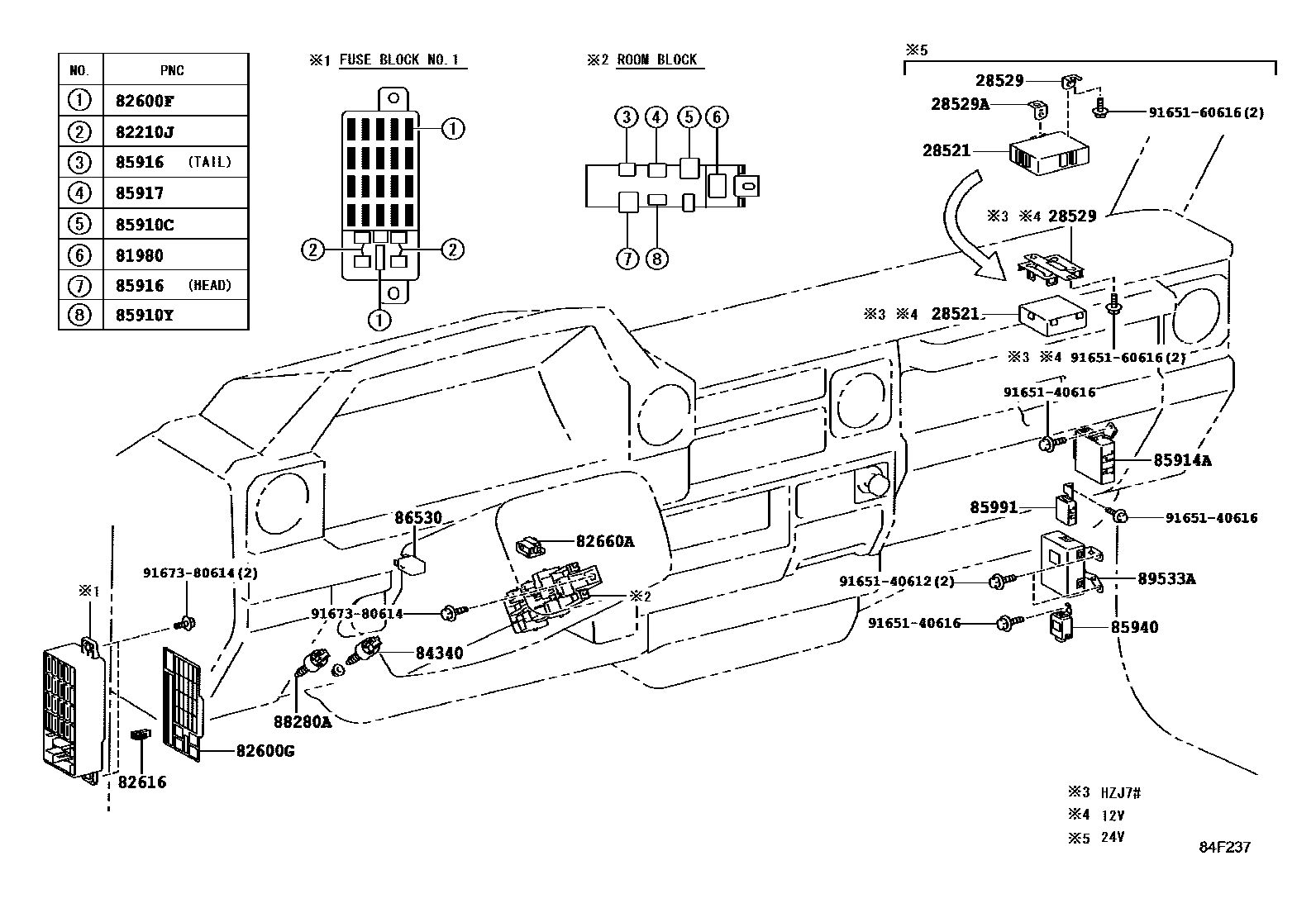 Switch & relay & computer for Toyota Land Cruiser HZJ76L - Genuine ...