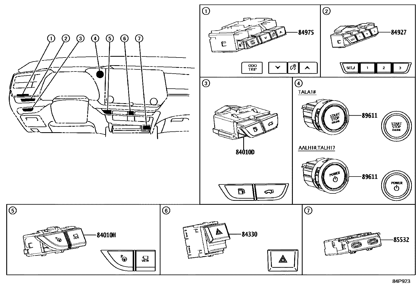 Switch & relay & computer for Lexus RX Series TALA15L - Auto parts ...