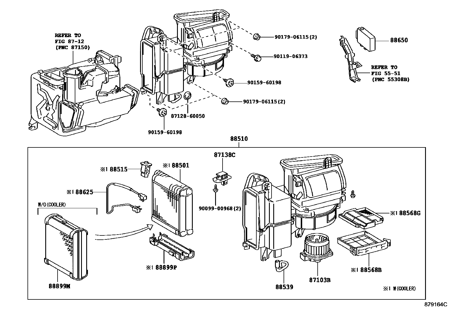 Heating & air conditioning - cooler unit for Toyota Land Cruiser HZJ76L ...