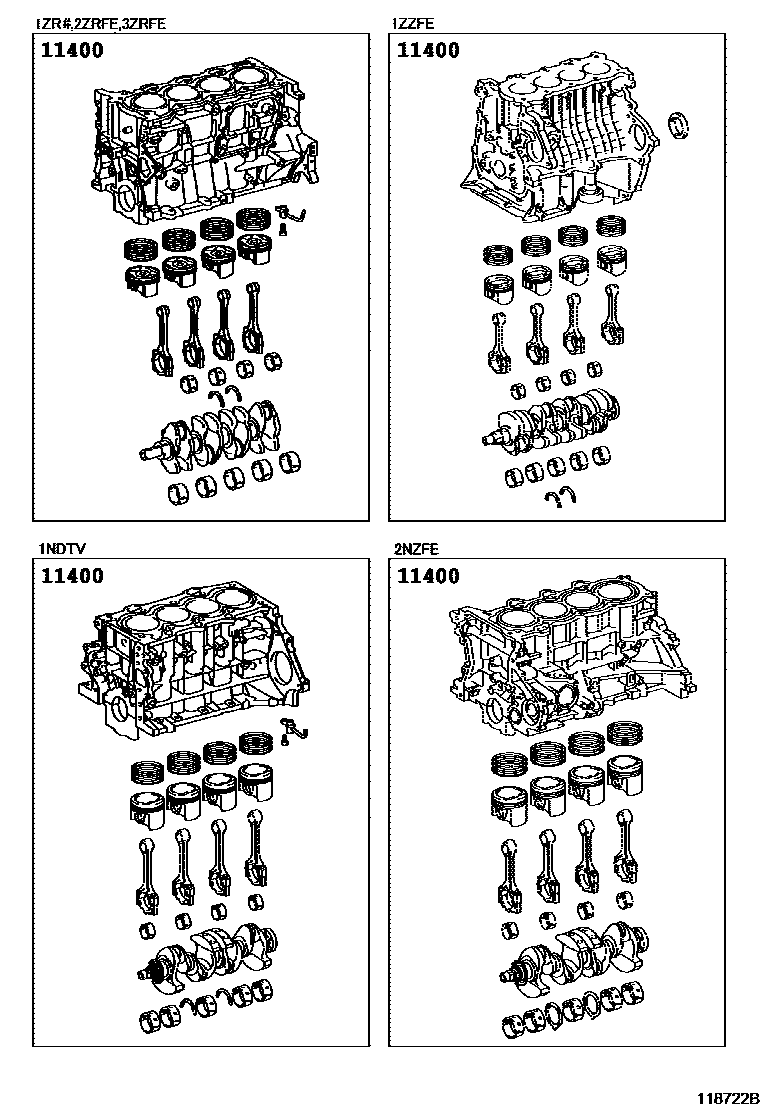 Short block assembly for Toyota Corolla Altis ZRE172 - Auto parts - Amayama