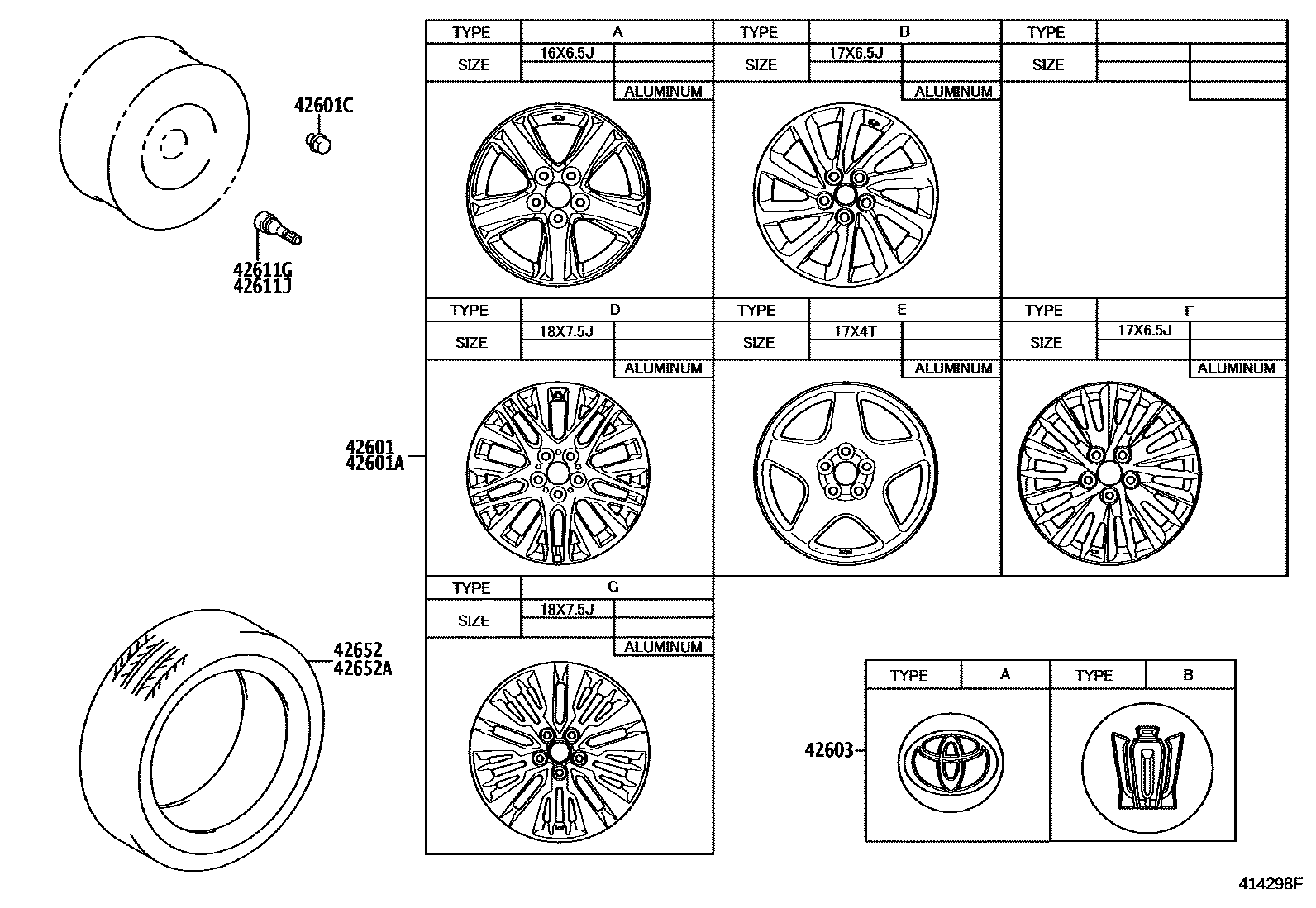 Disc wheel & wheel cap for Toyota Alphard GGH30R-PFTLK, 01.2015 - 01. ...