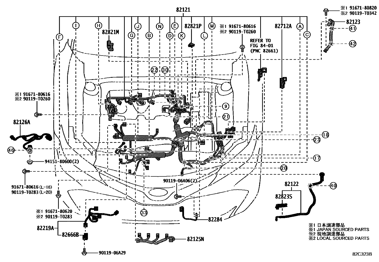 Wiring & clamp for Toyota Camry AXVA70R-JEZGBT, 11.2021 - ... - Toyota ...