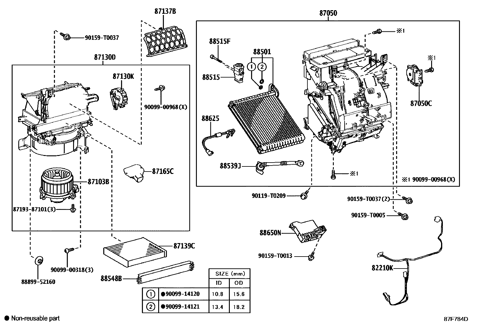 Heating & air conditioning - cooler unit for Toyota Sienna NSP170R ...