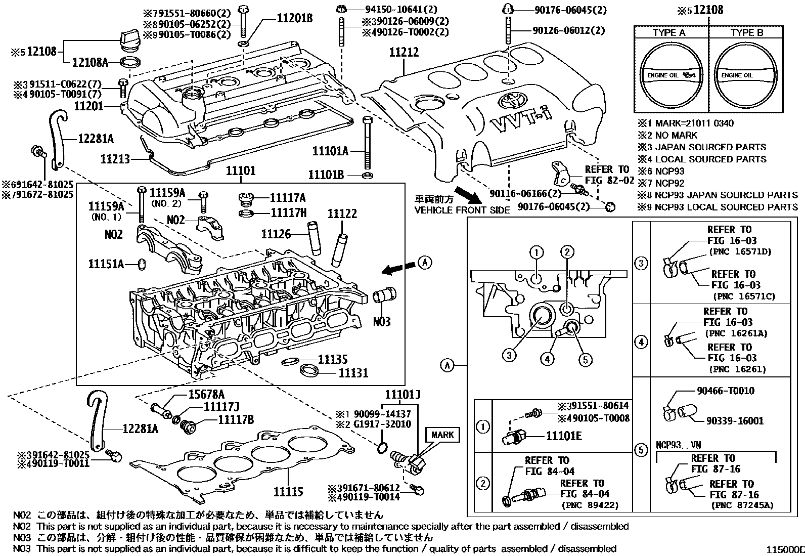 Cylinder head for Toyota Vios NCP93R - Auto parts - Amayama