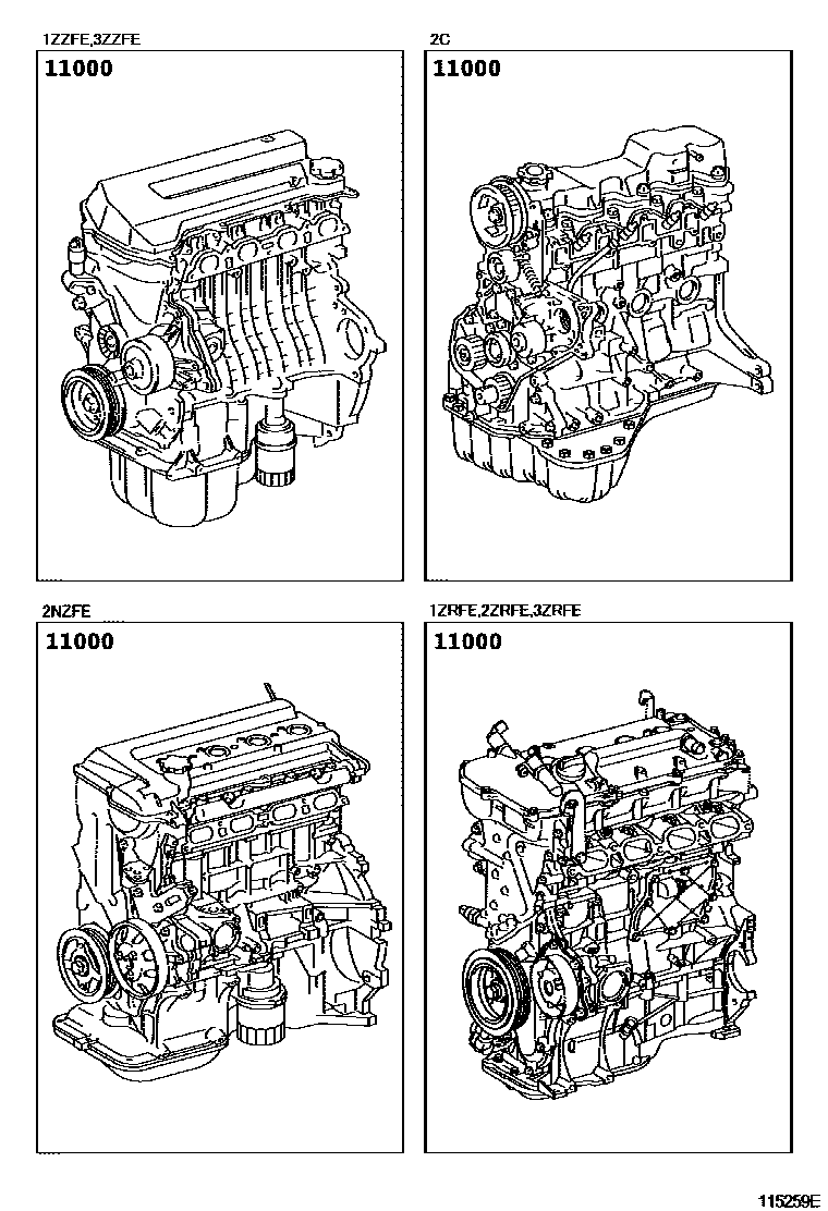 Partial engine assembly for Toyota Corolla Altis CE140R-GEMNSP, 08.2008 ...