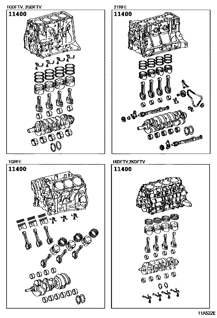 Short block assembly for Toyota Fortuner KUN165L - Genuine parts - Amayama