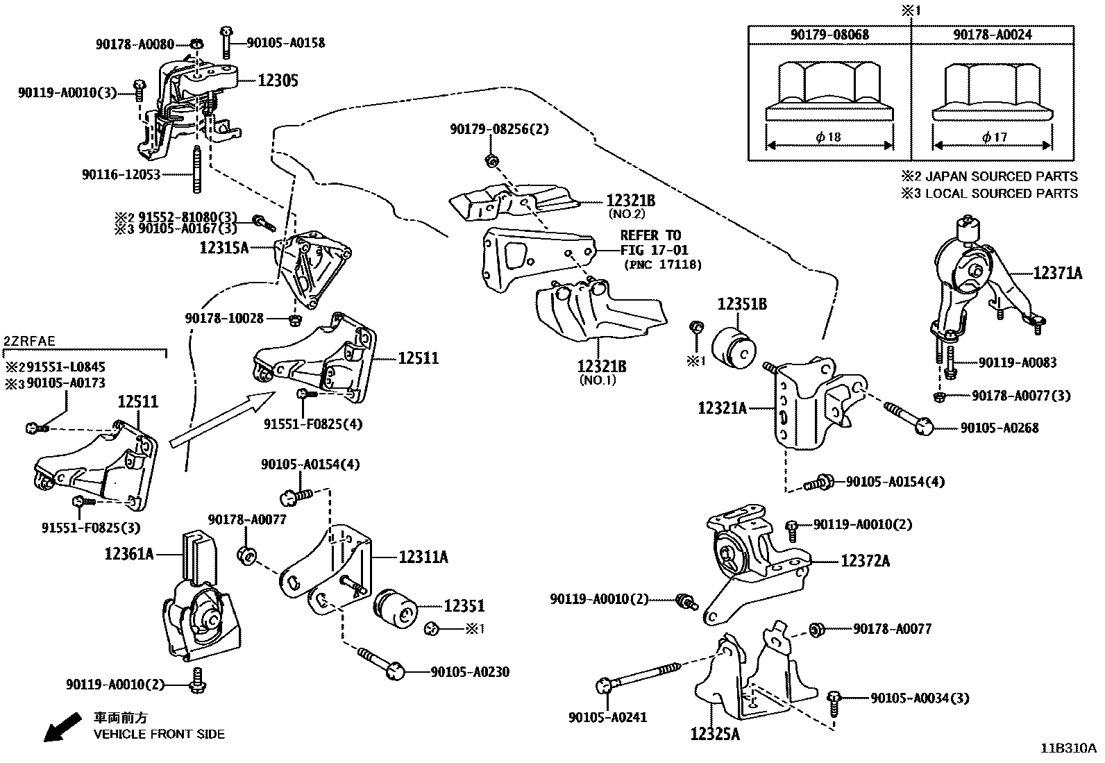 Mounting for Toyota Corolla ZRE172L-DEFSK, 04.2014 - 08.2016 - Toyota ...
