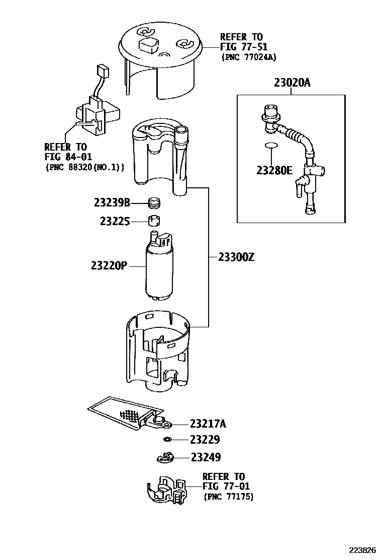 Fuel injection system for Toyota RAV4 ACA23R - Genuine parts - Amayama