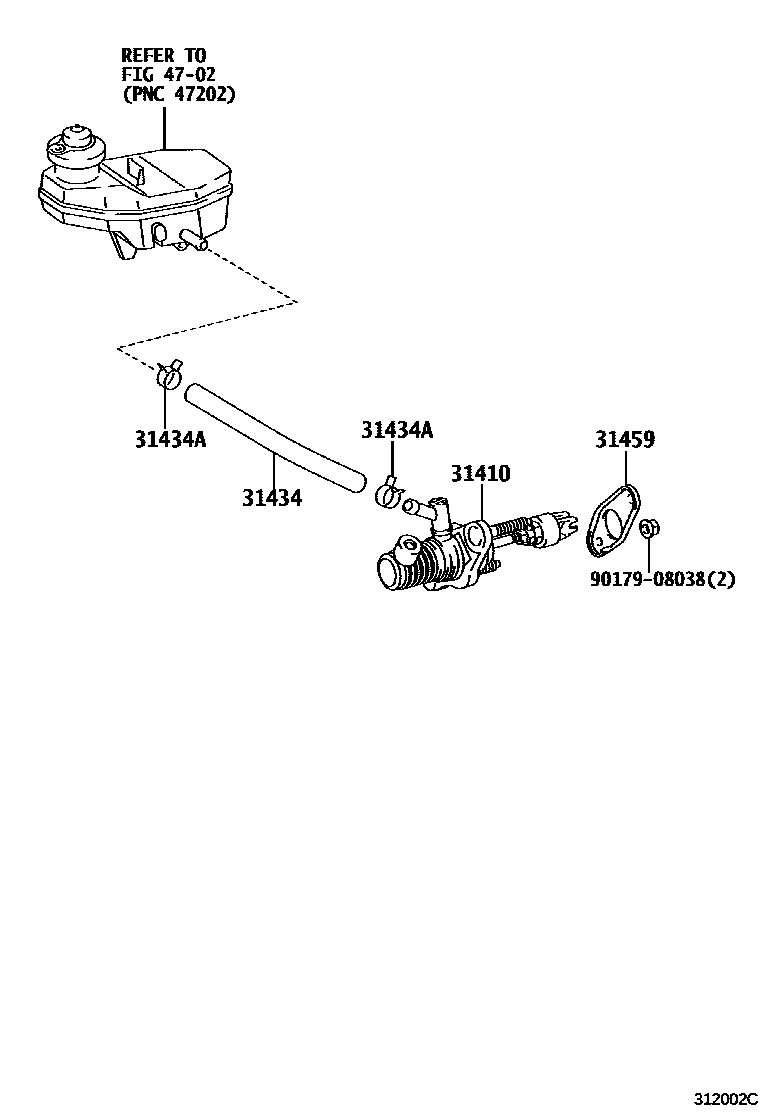 Clutch master cylinder for Toyota Corolla Altis CE140R-GEMNSP, 04.2011 ...